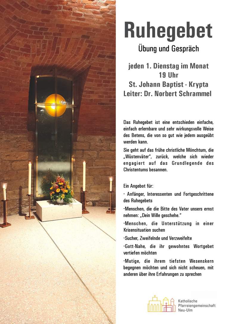 Ruhegebet i. d. Krypta St. Johann Baptist – Katholische Pfarreiengemeinschaft Neu-Ulm